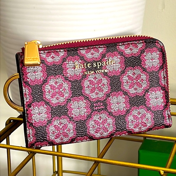 kate spade | Bags | Kate Spade Flower Monogram Eleanor Key Coin Case ...